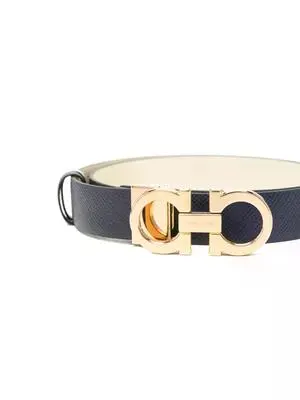FERRAGAMO Gancini Reversible Belt - Blue