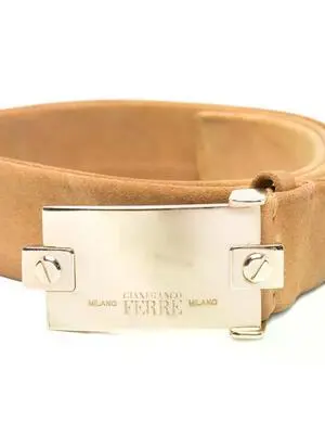Gianfranco Ferre Logo Plaque Belt
