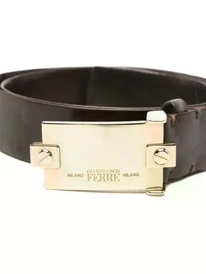 Gianfranco Ferre Logo Plaque Belt