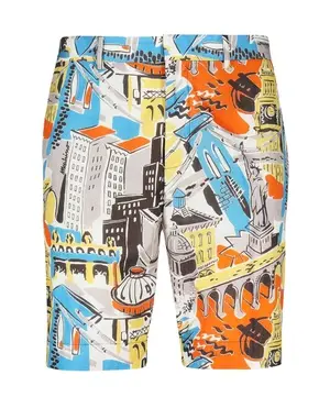 Moschino Patterned Shorts With Belt Ring Detail - Multicolor