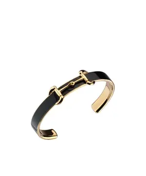 Gucci Gucci Horsebit Enamel Bangle Bracelet Black