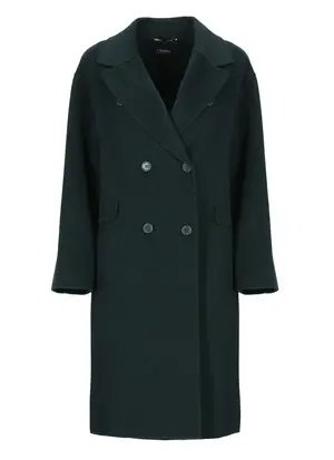 Max Mara Double-breasted Long-sleeved Coat - Black