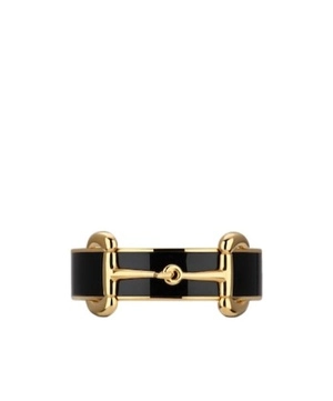 Gucci Horsebit Enamel Ring - Black