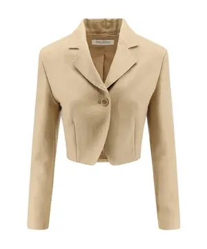 Max Mara Collared Long-sleeved Casual Jacket - Nude