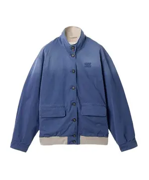 Miu Miu Washed Twill Blouson Jacket - Blue Limestone