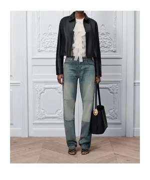 Dior Long-sleeved Leather Jacket - Black