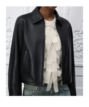 Dior Long-sleeved Leather Jacket