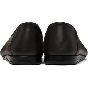Jacquemus Logo-print Loafers - Dark Brown
