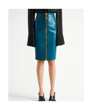 Balmain Zipped Lambskin Pencil Skirt