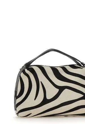 GIANNI CHIARINI Alifa Handbag Zebra Print Glossy Leather Trim
