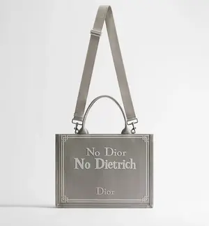 Dior Medium Book Tote With Strap - Gray