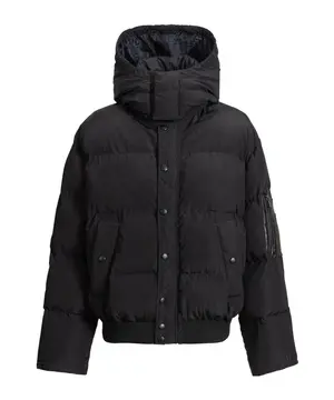 Balmain Padded Nylon And Leather Jacket