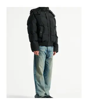 Balmain Padded Nylon And Leather Jacket