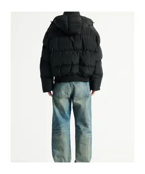 Balmain Padded Nylon And Leather Jacket