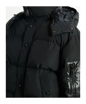 Balmain Padded Nylon And Leather Jacket