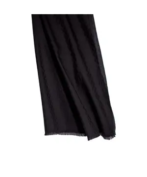 Gucci Gg Wool Silk Jacquard Stole - Black