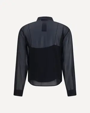 Gucci Stretch Chiffon Shirt With Pointed Collar