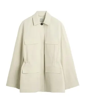 TOTEME Collared Drawstring Jacket - Oyster Color