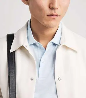 BOSS Linen-cotton Polo Shirt - Blue