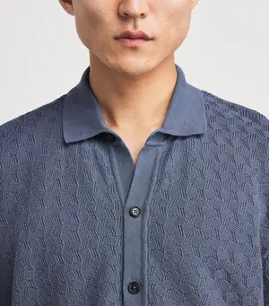 BOSS Pointelle-knit Short-sleeve Cardigan