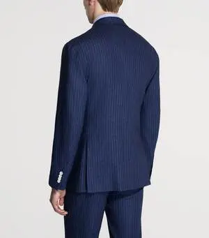 Dunhill Linen Double-breasted Blazer