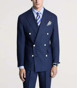 Dunhill Linen Double-breasted Blazer