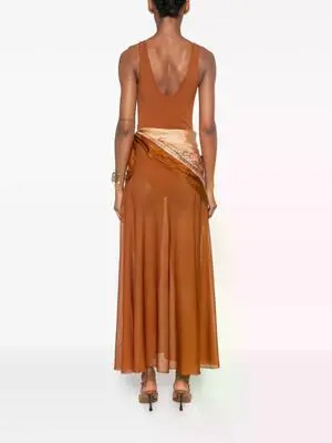 Zimmermann Scarf Detail Sleeveless Dress - Brown