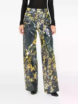Roberto Cavalli Marble Print Trousers
