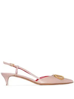 Valentino Garavani Vlogo Signature Calf Leather Slingback Pumps