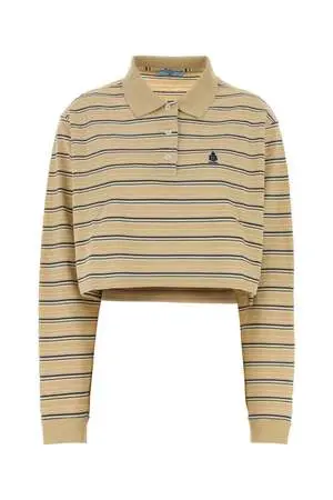Prada Embroidered Piquet Polo Shirt - Multicolor