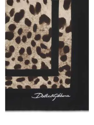 Dolce & Gabbana Leopard Print Silk Scarf