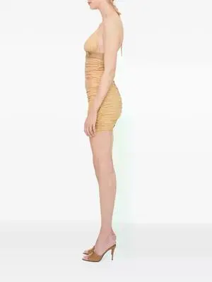 MEDEEA Ruched Halterneck Mini Dress