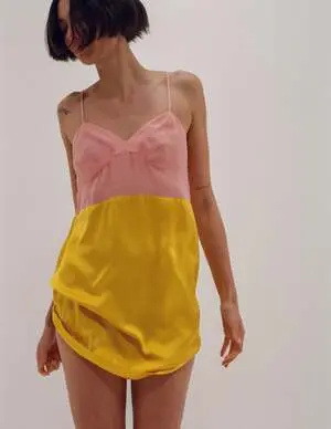 Araks Holly Silk Slip Dress In Pomelo - Blue