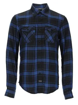 LES ARTISTS Plaid Logo Shirt