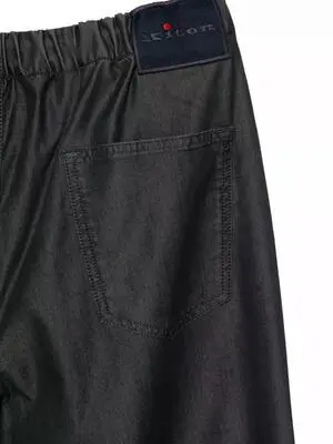 Kiton Drawstring Logo Patch Trousers