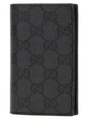 Gucci Black Gg Canvas Essence Classic Card Holder