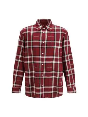 Gucci Multicolour Tartan Cotton Jacquard Shirt - Red