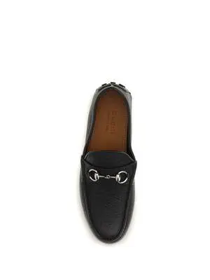 Gucci Horsebit Driver Loafers In Embossed Leather