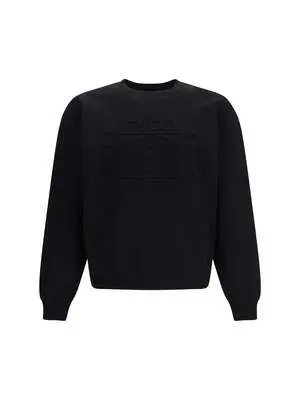 Gucci Cotton Sweatshirt With Raised Logo - Black