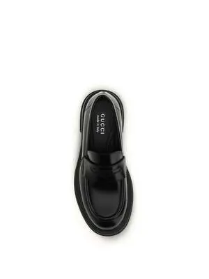 Gucci Logo Loafers - Black
