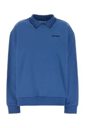 Miu Miu Oversize Cotton Polo Shirt - Blue
