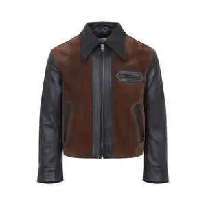 Marni Marni Two-Tone Leather And Suede Jacket Black