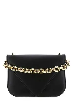 Bottega Veneta Leather Shoulder Bag With Gold Tone Chain