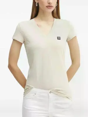 Armani Exchange V-neck Logo Patch T-shirt