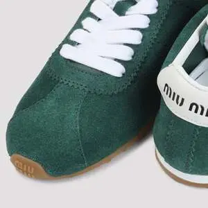 Miu Miu Suede Calf Leather Lace-up Sneakers - Multicolor