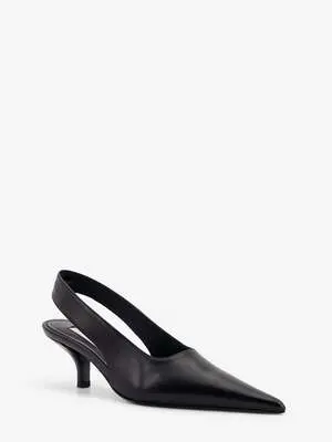 TOTEME Leather Decollete Slingbacks - Black