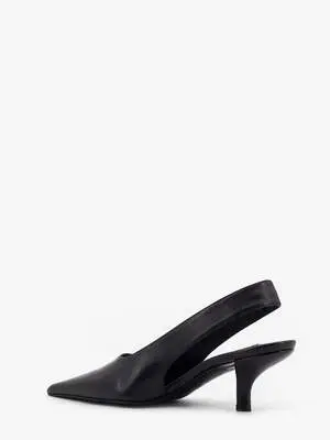 TOTEME Leather Decollete Slingbacks - Black