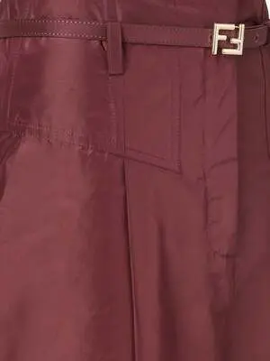 Fendi Taffeta Trousers With Ff Buckle