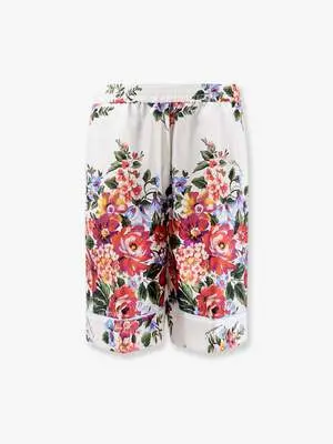 Dolce & Gabbana Silk Shorts With Floral Print - Multicolor