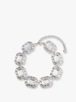 SELF-PORTRAIT Crystal Necklace - Silver